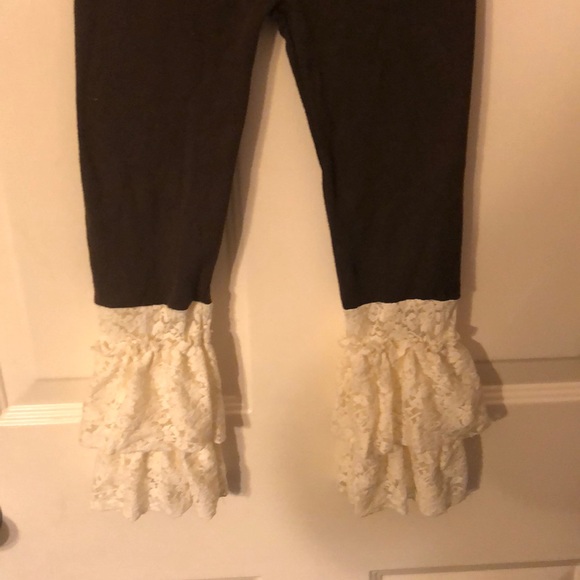 M.L Kids | Bottoms | Little Girls Sz 6 Brown Ruffle Bottom Pants | Poshmark